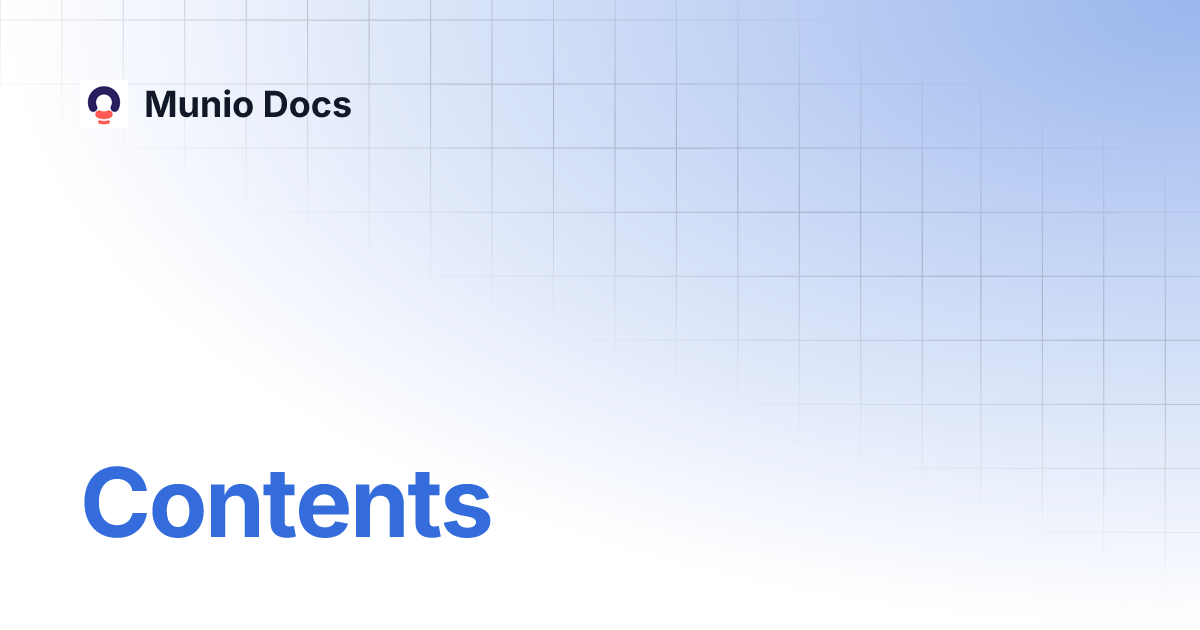 Contents | Munio Docs