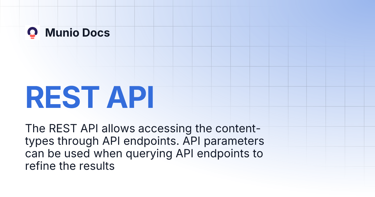 REST API | Munio Docs